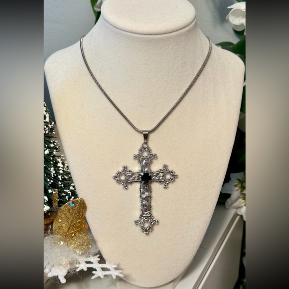 Handmade | Jewelry | Goth Cross Necklace Gothic Necklace Vintage Silver ...